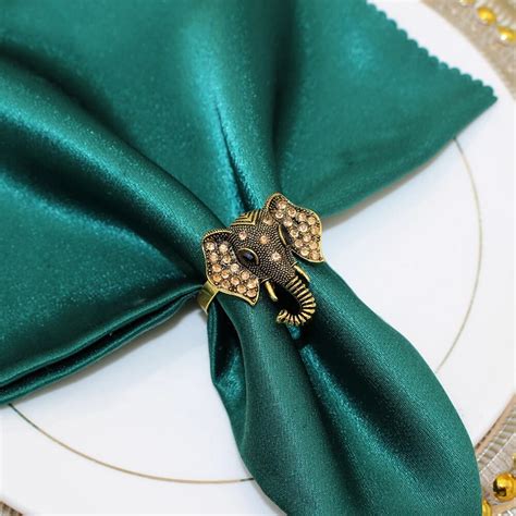 Badu Bg 6 бр Пръстени за салфетки със слонове Lucky Feng Shui Поставка за салфетки с животни за