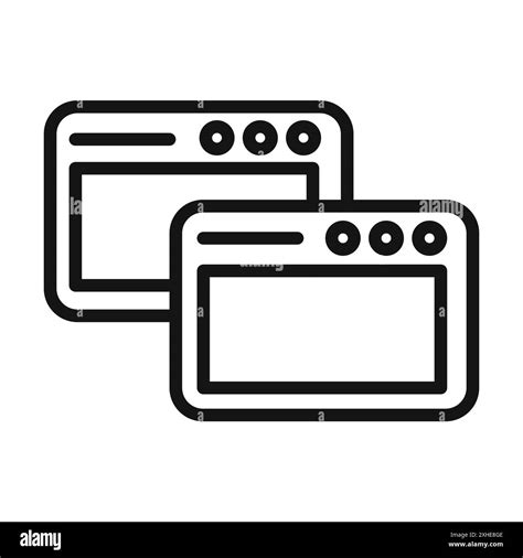 Tab Icon Vector Symbol Or Sign Set Collection In Black And White Outline Stock Vector Image