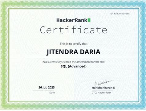 Jitendra Daria On Linkedin Hackerrank Sqlqueries Sqladvanced