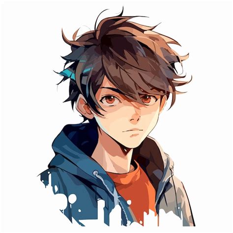 Jovem Desenho De Ilustração Vetorial De Personagem De Estilo Anime