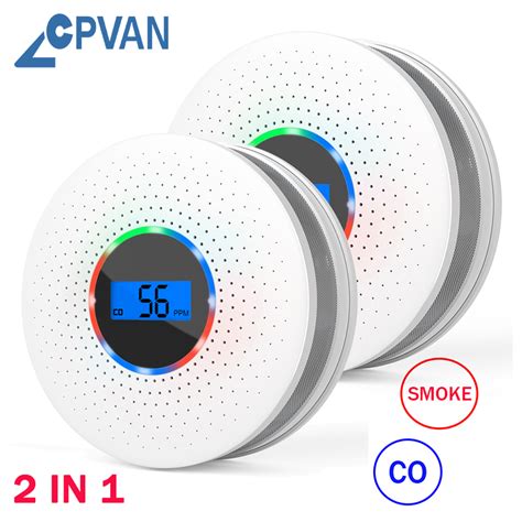 Cpvan 연기 및 일산화탄소 감지기 디지털 디스플레이 연기 경보 및 Co 감지기 듀얼 센서 포함 2 In 1 조합 화재 방지
