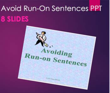 Grammar Avoiding Run On Sentences PPT TpT