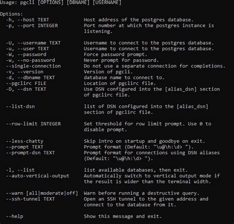 pgcli python package for a interactive postgres cli geeksforgeeks