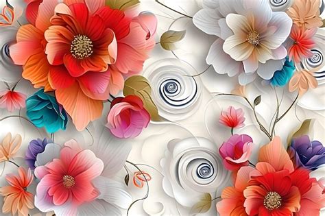 Vector Floral Border Floral Clip Art Flower Vector Floral 3d Floral