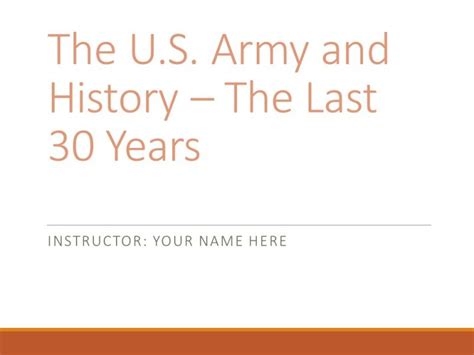 Army History Presentation Powerpoint Ranger Pre Made Military Ppt Classes