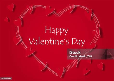 빨간 배경 발렌타인의 날 개념 벡터 일러스트 레이 션에 빨간 하트 2월에 대한 스톡 벡터 아트 및 기타 이미지 2월 3차원 형태 감정 Istock