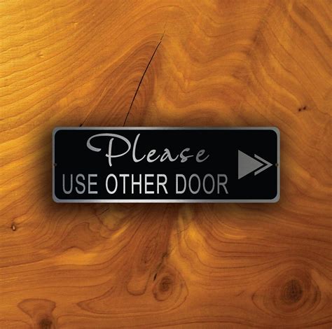 Please Use Other Door Sign Brushed Silver Metal Business Sign Etsy