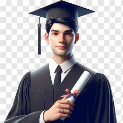 졸업 모자를 쓴 남자는 흰색 배경에 고립된 졸업장을 가지고 있다 졸업 모자를 쓴 남자는 흰색 배경에 고립된 졸업장을 들고 있다