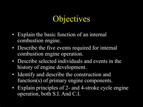 Engine Components And Operation