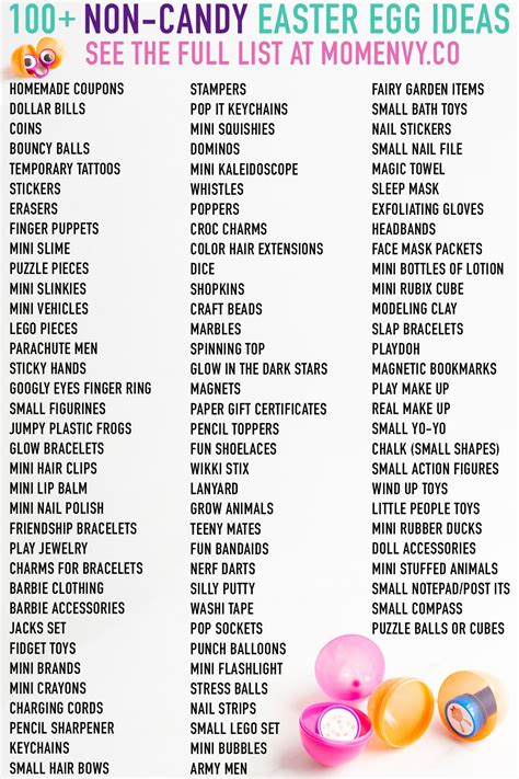 100 Non Candy Easter Egg Filler Ideas