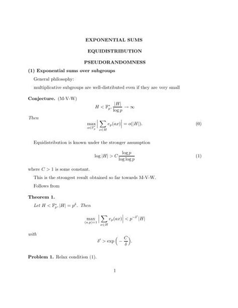 Exponential Sums Equidistribution Ias