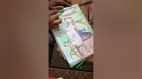 গরুর গাড়ি অংকন। Gorur Gari Art ছবিঘর আর্ট গ্যালারি। Shorts Art ছবিঘর Sketch Colour Youtube