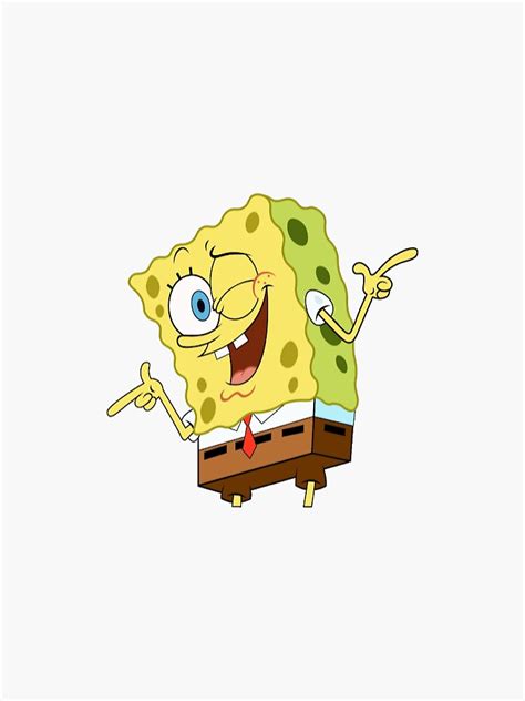 Spongebob Winking Sticker For Sale By Oliviak15 Redbubble