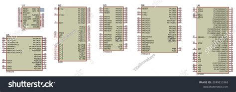 Conditional Graphic Designations Microcontroller Chips Icons Stock Illustration 2249113363