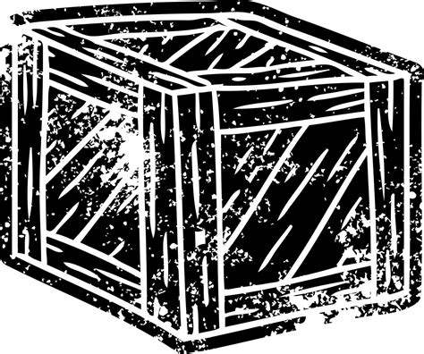 grunge icon drawing of a wooden crate 10535161 vector art at vecteezy