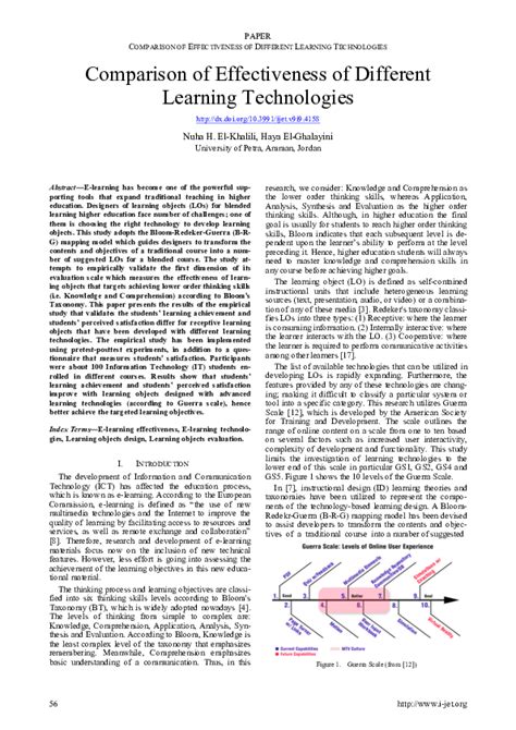 Pdf Comparison Of Effectiveness Of Different Learning Technologies