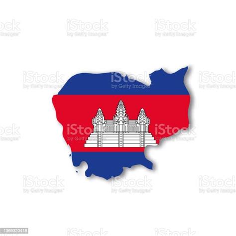캄보디아 흰색 배경에 그림자를 떨어 뜨린 국가 지역의 흰색 3d 실루엣지도 간단한 플랫 벡터 일러스트레이션 3차원 형태에 대한 스톡 벡터 아트 및 기타 이미지 Istock