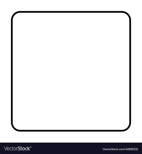 Square Rounded Icon High Quality Royalty Free Vector Image
