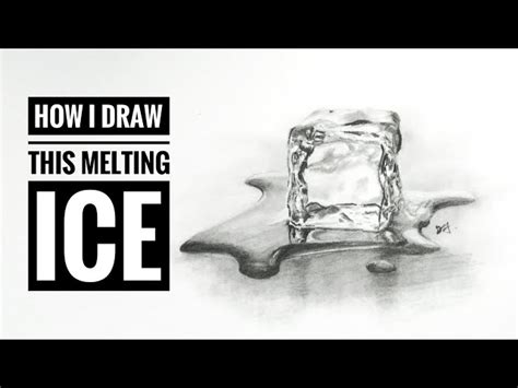 Melting Ice Cube Pencil Drawing