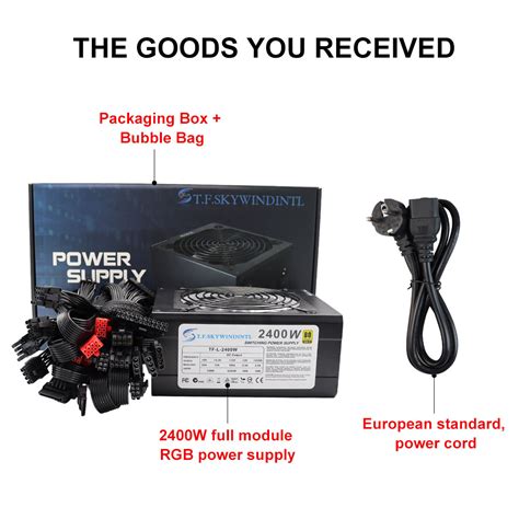 China 24 Pin Miner PC GPU ATX Fully Modular 2400W Power Supply CPU Mining Server And Computer