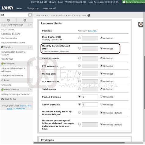 Managing Account Bandwidth In Whm Xeonbd Blog