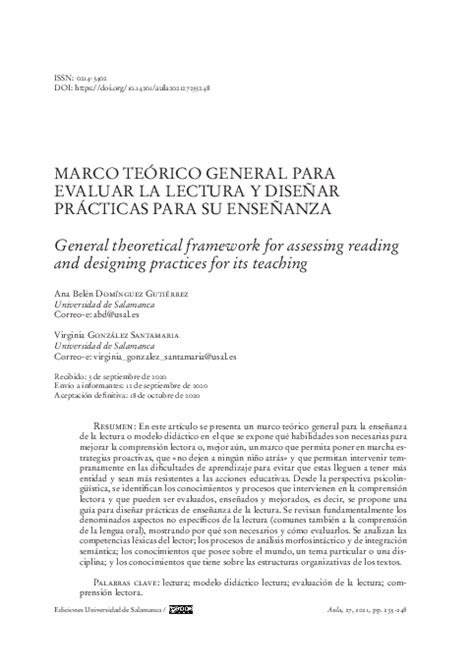 pdf general theoretical framework for assessing reading and designing
