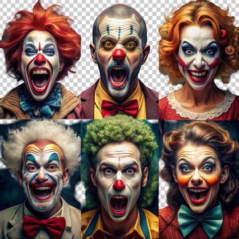 Premium Psd Clown Portraits With Different Face