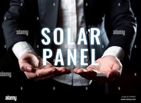 Conceptual Caption Solar Panel Business Idea Designed To Absorb Suns Rays Source Of Energy