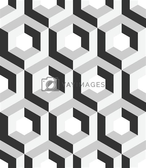 Abstract 3d Background Of Isometric Hexagonal Shapes Grey Vector