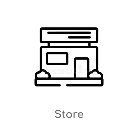 Outline Store Vector Icon Isolated Black Simple Line Element Illustration From User Interface
