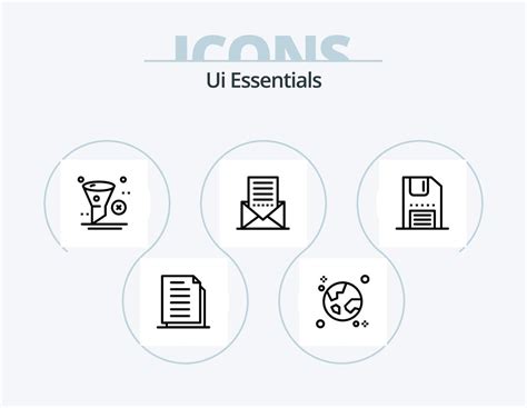 Ui Essentials Line Icon Pack 5 Icon Design Colour Bucket Magnet Ui Garbage 18589166 Vector