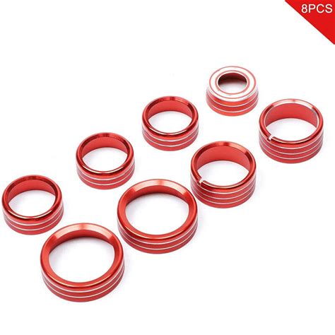 Chevy Silverado Gmc Sierra 2014 2018 용 8pcs 자동차 센터 콘솔 스위치 버튼 트림 에어컨 컨트롤 노브 커버 링 케이스 인테리어 액세서리