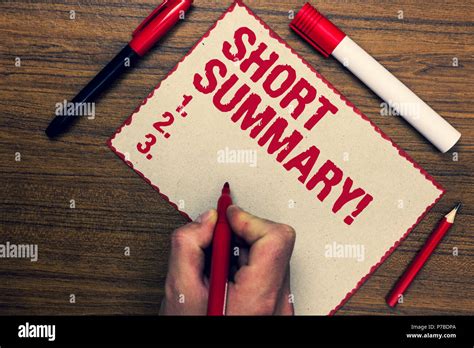 Handwriting Text Short Summary Motivational Call Concept Meaning Brief Statement Of Main Points