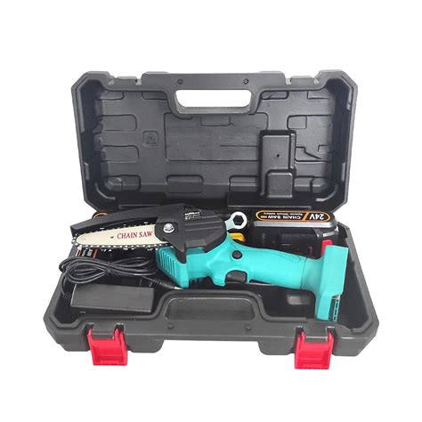 Мини моторен трион с батерия 24v 2000 Map 2 батерии включени аксесоари и транспортен куфар