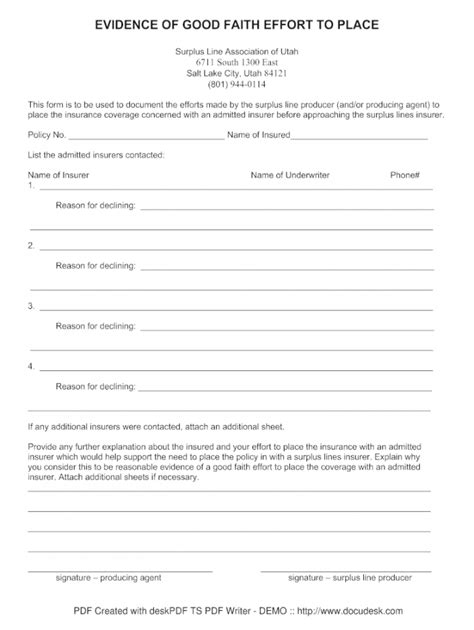 Ut Good Faith Fill Online Printable Fillable Blank Pdffiller Nasw Good