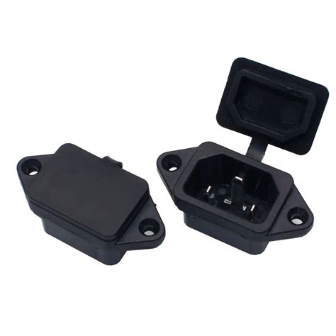 Iec Ac Power C14 Socket With Waterproof Cover New Energy Electric Vehicles Power Socket With