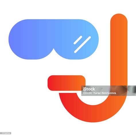 스쿠버 마스크 플랫 아이콘입니다 트렌디 한 플랫 스타일의 다이빙 고글 색상 아이콘 웹 및 응용 프로그램을 위해 설계된 스노클 폴 그라데이션 스타일 디자인 Eps 10 10에