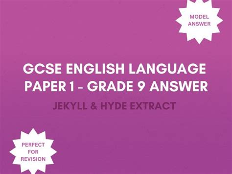 Gsce English Language Paper 1 Grade 9 Answer To Q4 Teaching Resources
