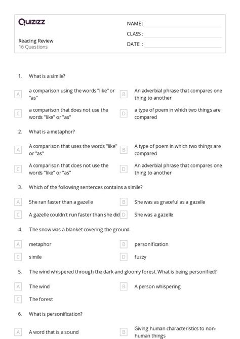 50 Reading Worksheets For 5th Class On Quizizz Free And Printable