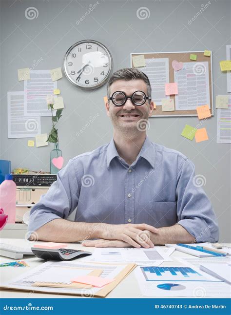 Nerd Businessman At Work Stock Image Image Of Desk Funny 46740743