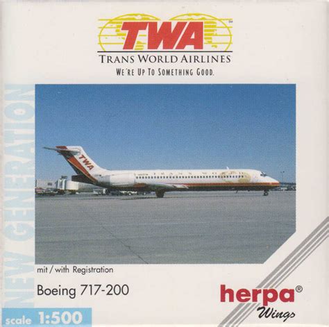 Boeing 717 200 Twa Trans World Airlines N402tw Herpa 512374 1500 Mw Moba