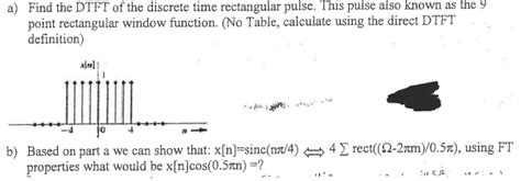 Solved A Find The Dtft Of The Discrete Time Rectangular