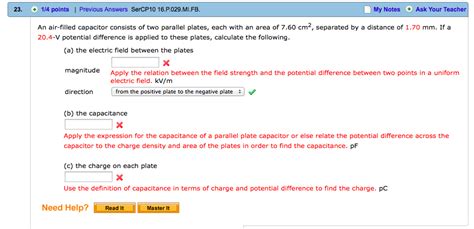 Solved If A An Air Filled Capacitor Consists Of Two Parallel