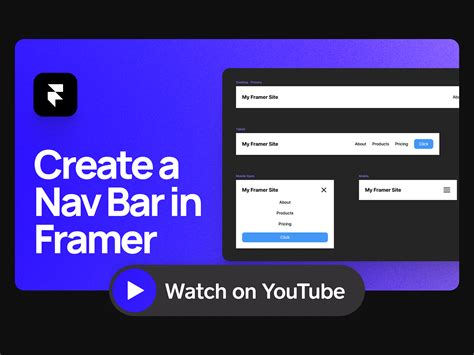 How To Design Responsive Nav Bar In Framer Youtube Tutorial By Soren Iverson On Dribbble