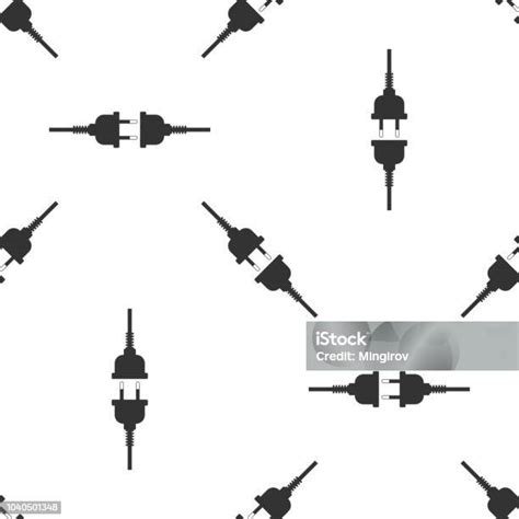 전선 연결 하 고 흰색 바탕에 아이콘 완벽 한 패턴을 소켓 평면 디자인입니다 벡터 일러스트 레이 션 개념에 대한 스톡 벡터 아트 및 기타 이미지 Istock