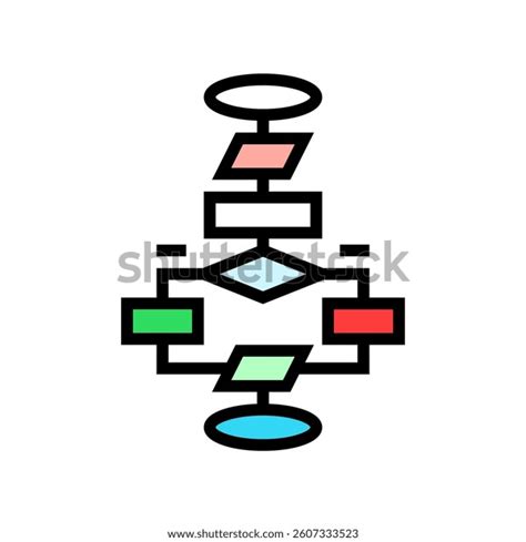 Algorithm Flowchart Machine Learning Color Icon Stock Vector Royalty
