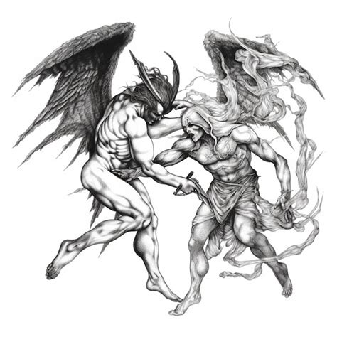 Angel And Demon Fighting Drawings