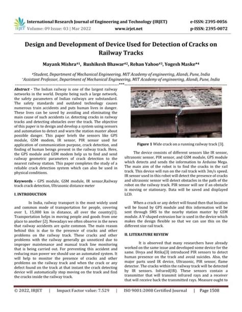 design and development of device used for detection of cracks on