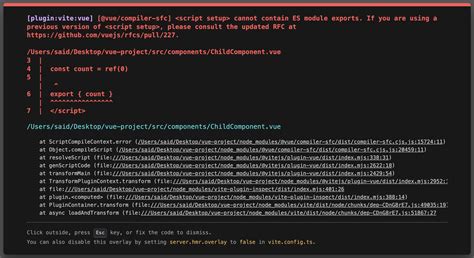 How To Fix Script Setup Cannot Contain Es Module Exports Error Vue