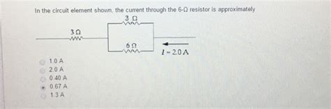 solved in the circuit element shown the current through the